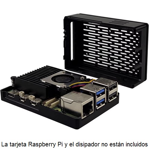 Caja plástica para Raspberry Pi. Tipo AB Negra | Didácticas Electrónicas I+D